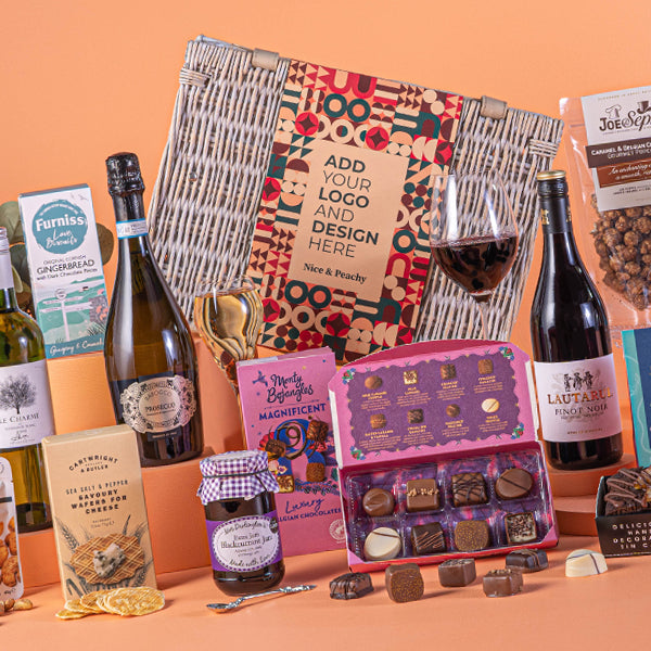 Peach Hampers offer bespoke branded and personalised corporate hampers