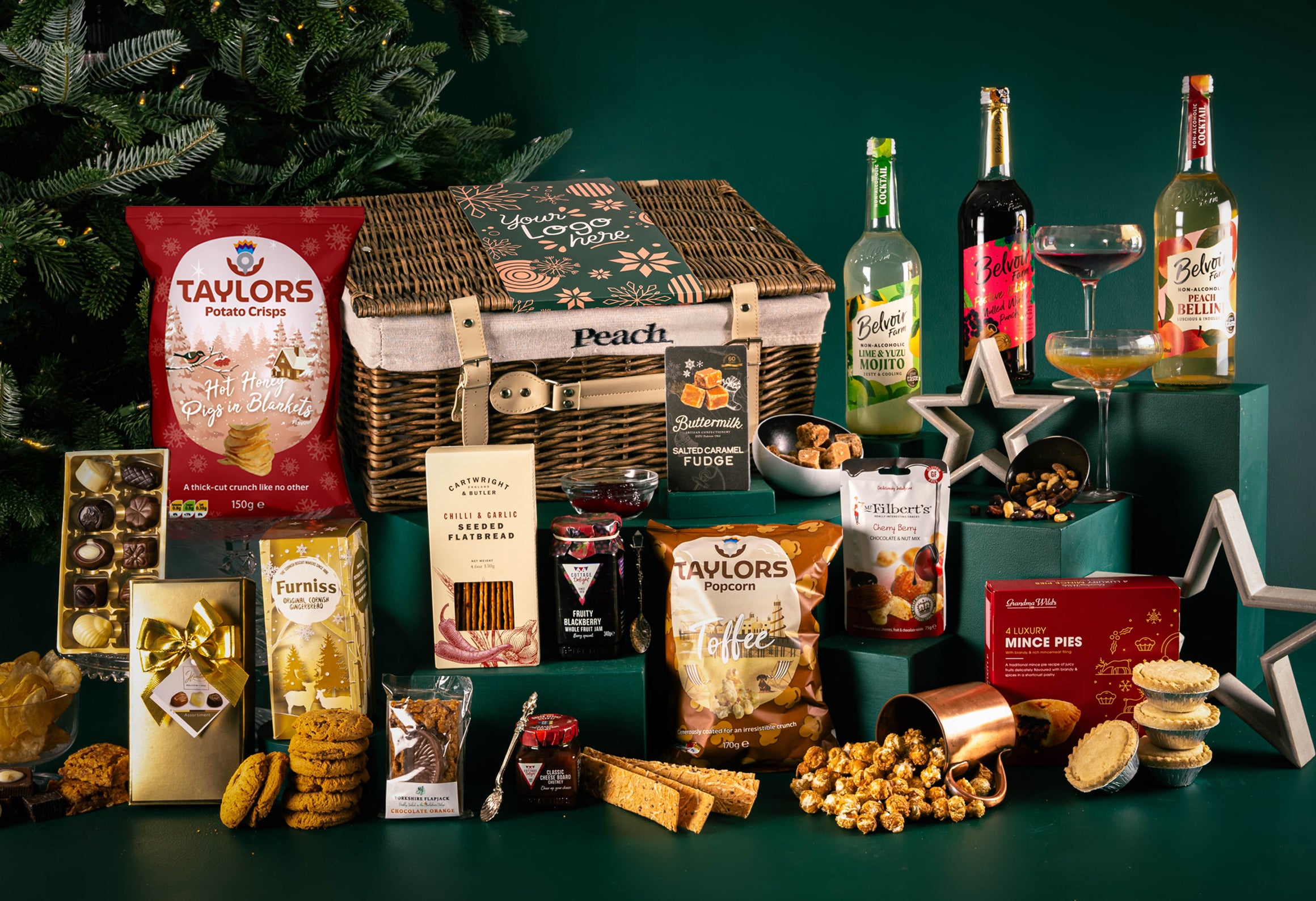 The Christmas Feast Hamper with Alcohol-Free Trio & Bespoke Branding ...